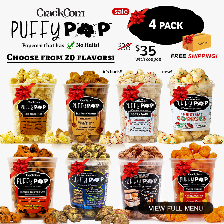 Puffy Pop® 16 Pack Box: Choose Your Flavors – Crack Corn | Puffy Pop